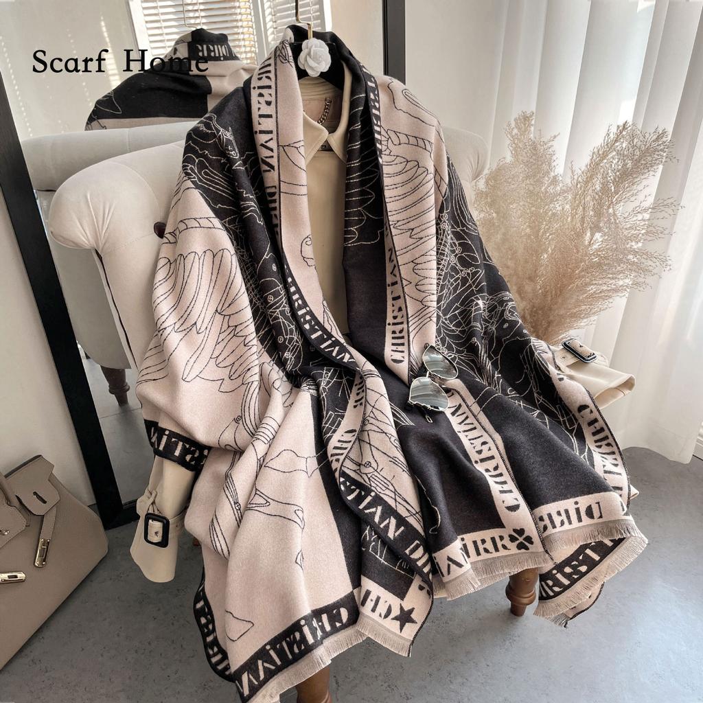 Buy High-quality Luxurious Cashmere Scarves Thickned Warm Neck Scarf ...