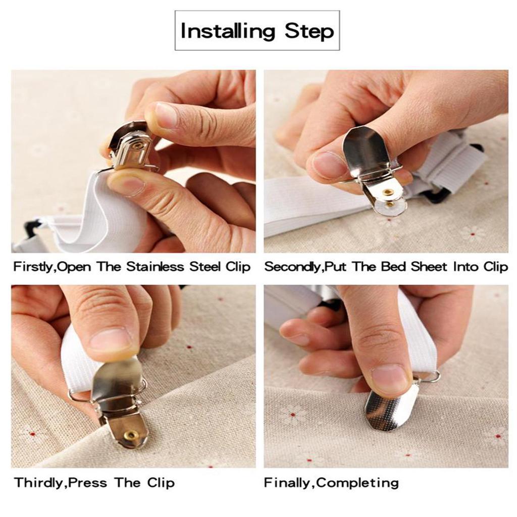 Buy Elastic Bed Sheet Gripper Belt Closure Bed Sheet Clips Mattress ...