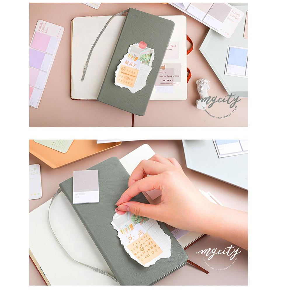 4pcs Four Color Sticky Note Rainbow Adhesive Post Sticker Notepad Memo ...