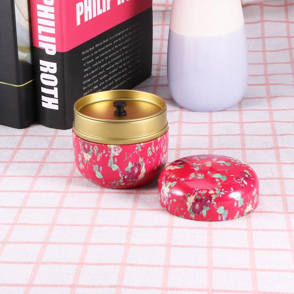 Buy 1 Pc Tea Leaf Jar Rounded Tinplate Dual Lid Can Sealing Can Candy ...