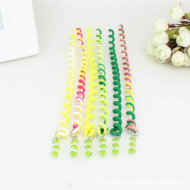 Buy 1pc Kids Beaded Rainbow Curler Braid Hair Sticker at affordable ...