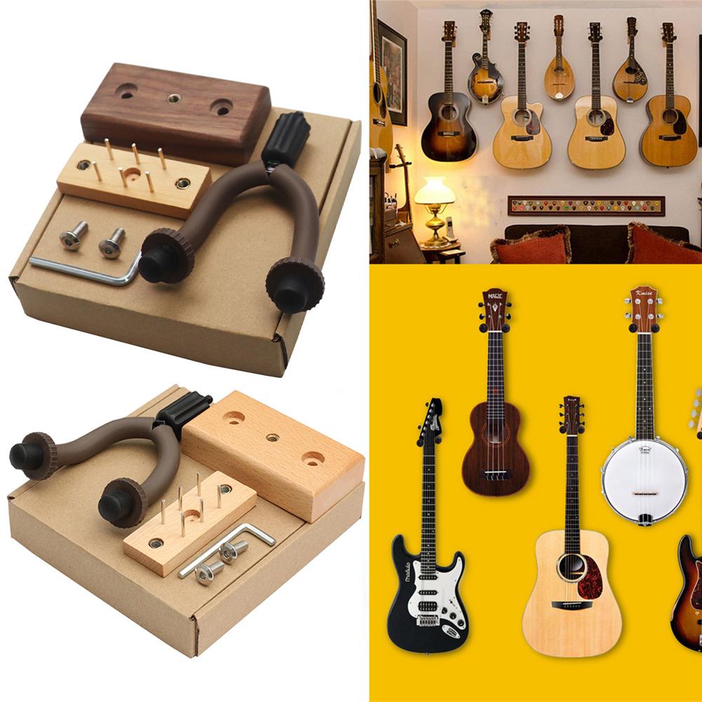 Buy Guitar Hanger Wall Mount Bracket Wood Base Guitar Bass at ...