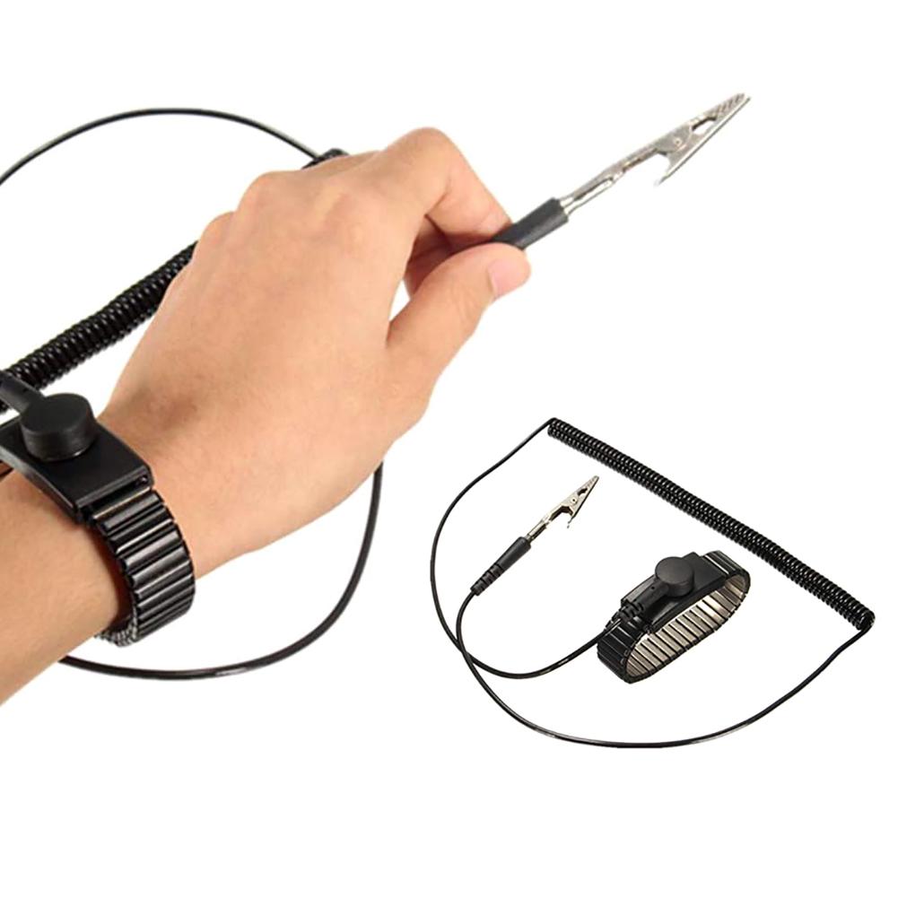 Buy Reusable Anti Static Metal ESD Adjustable Wrist Strap PU Coated ...