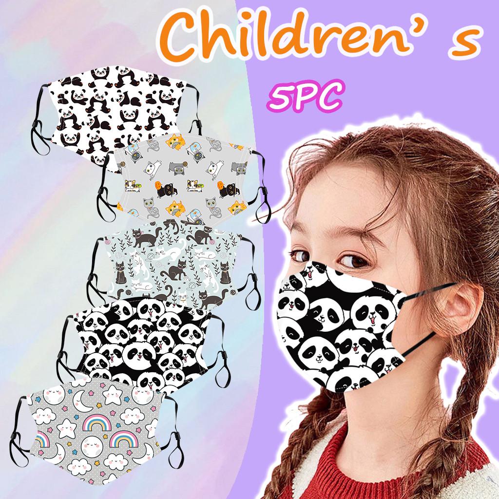 5PC Kids Children Outdoor Cotton Mouth Masks Protection Face Masks ...
