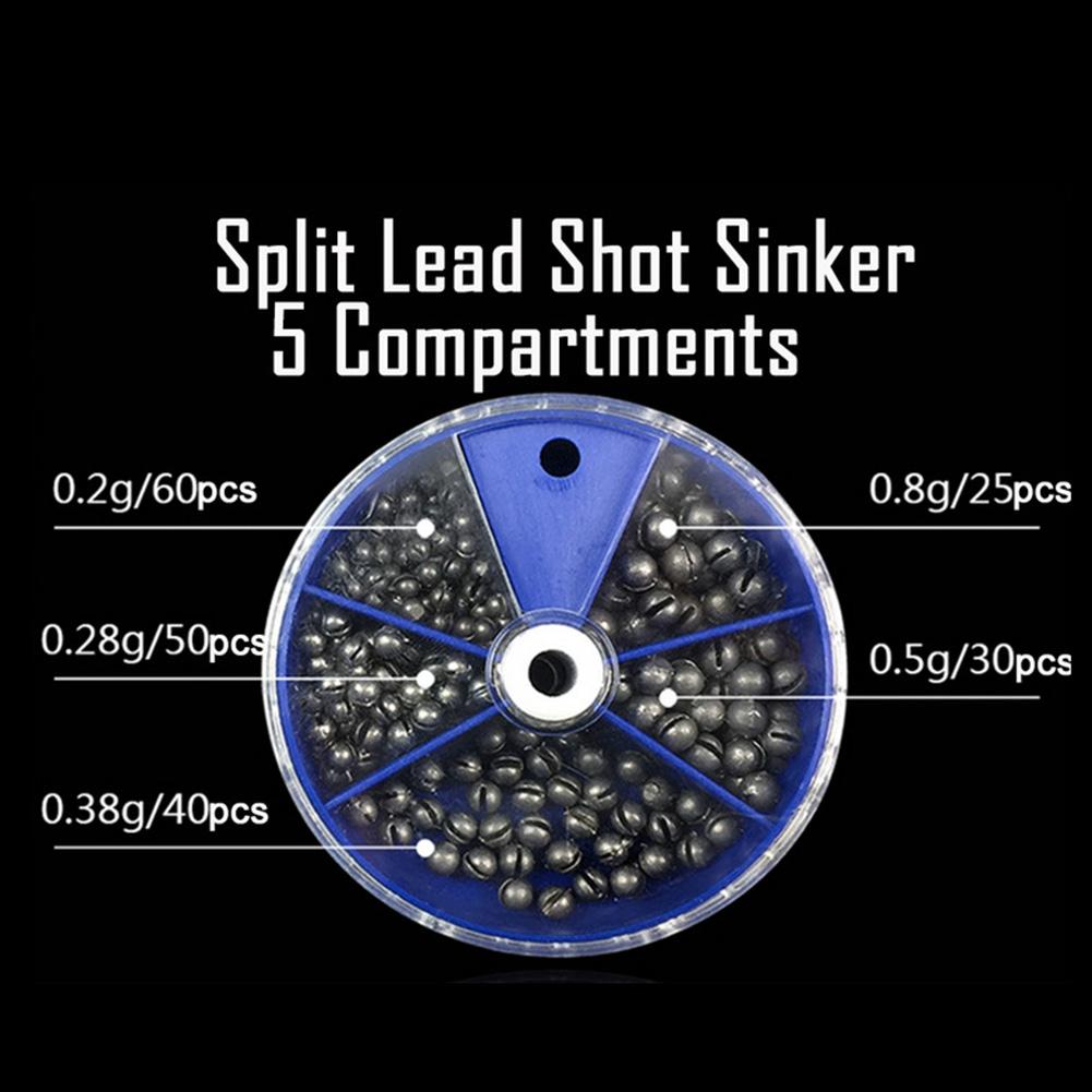 Buy 100 PCS Fishing Sinker Set Split Lead Shot Sinker Round Bite Lead ...