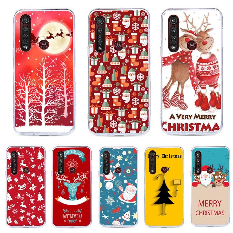 Cartoon Christmas Phone Case For Motorola One Fusion Santa Claus Soft ...