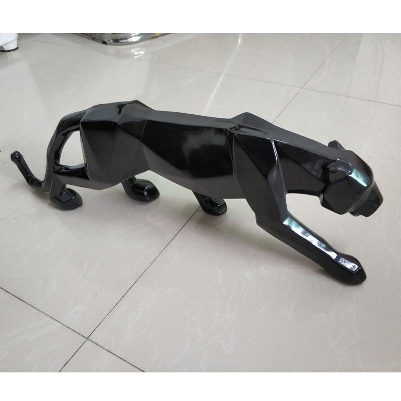 Buy Modern Abstract Panther Sculpture Geometric Resin Leopard Statue ...