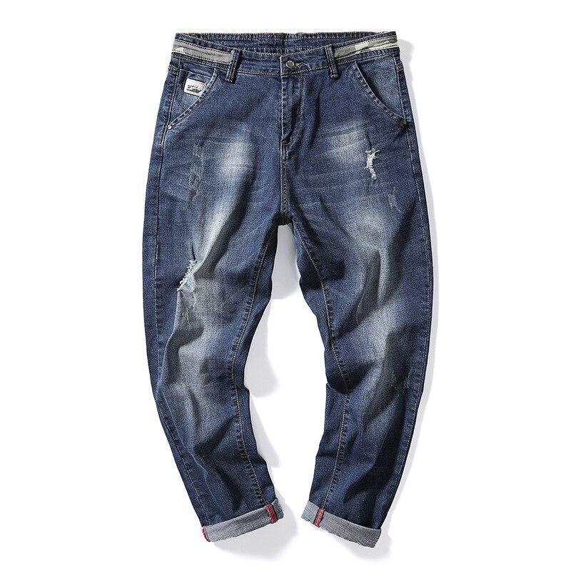 Buy Fashion 7xl Oversize Denim Pants Solid Loose Fit Jeans Men Casual ...