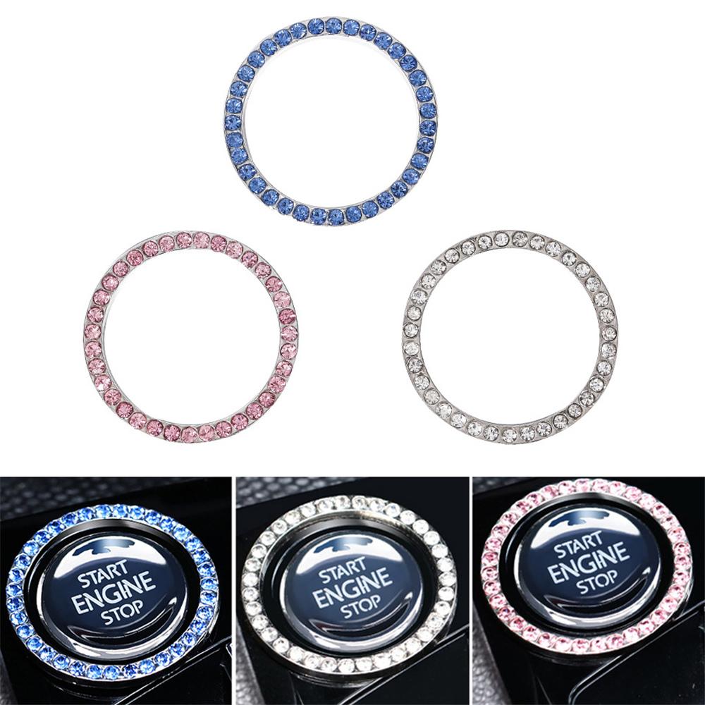 Buy Vehicle Car Start Stop Ignition Push Button Decor Ring Crystal ...
