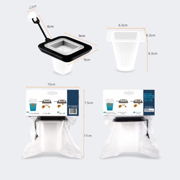 1 pc Red Worms Feeder Floating Funnel Plastic Fish Feeder Feeding Cup ...