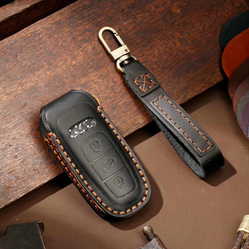 Buy Luxury Car Key Case Cover Genuine Leather Accessories Keychain for ...