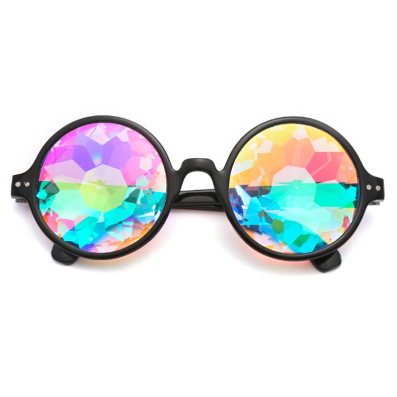 Buy Fashion Round Sunglasses Glass Crystal Psychedelic Cosplay Party ...
