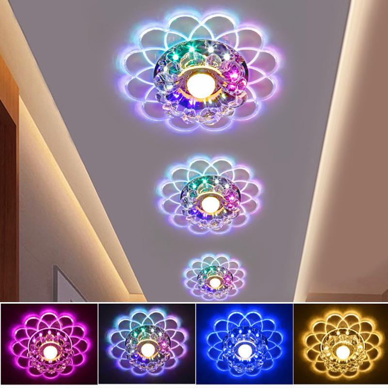 Buy Lotus Flower 5W Modern LED Crystal Downlight Ceiling Light Circular ...