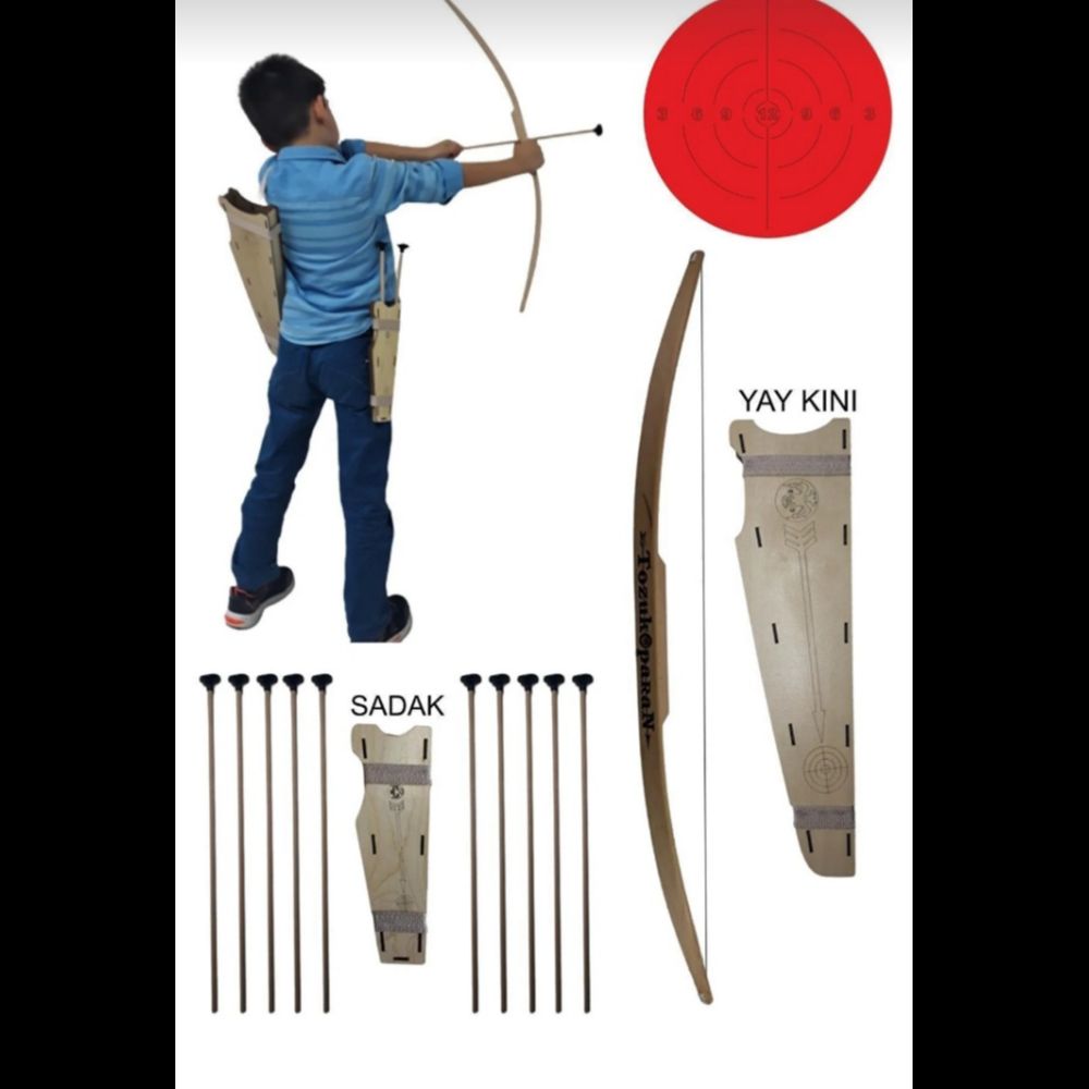 Buy Natural Wood Arrow Bow Set, Bow + 10 Pieces Arrow + Bow Scabbard ...
