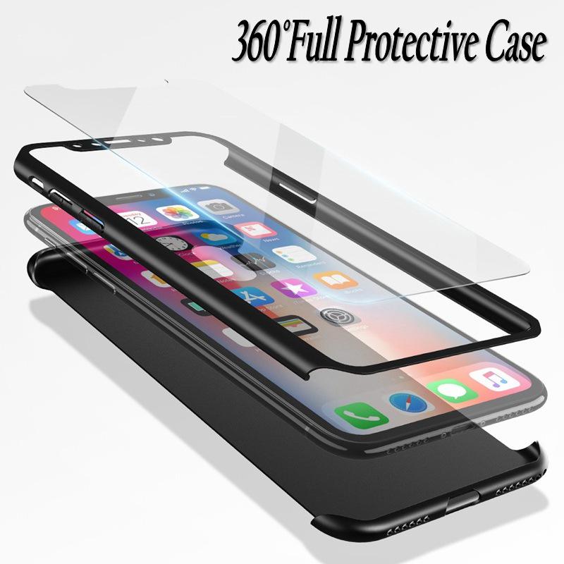Luxury 360 Full Protection Cover + Phone Screen Film For Samsung Huawei ...