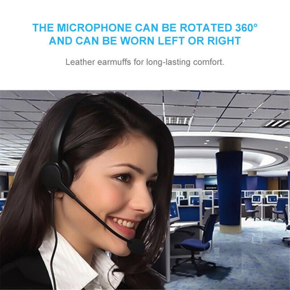 USB Wired Noise Cancelling Microphone Headset Call Centre Office ...