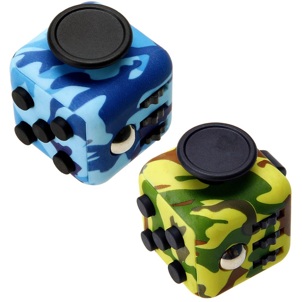 Camouflage Fidget Cube Finger Hand Top Magic Squeeze Puzzle Cube Work ...