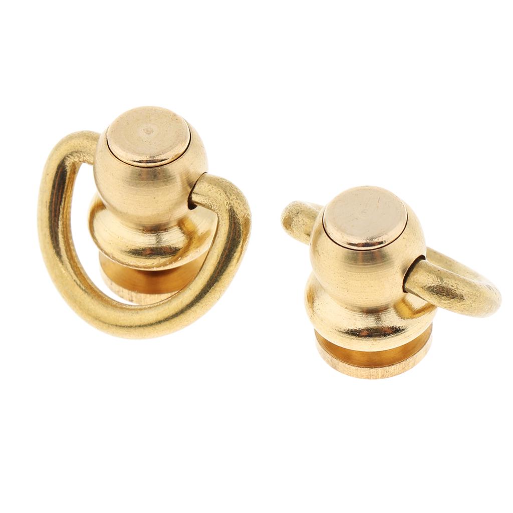 Buy 2pcs Swivel Rivet Studs Ball Post with Ring Screw Back Rivets Small ...