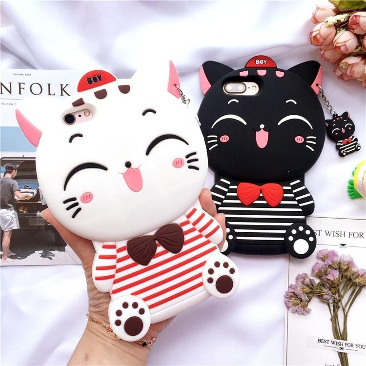 Buy Fashion Cute Cartoon Smile Cat Phone Case Cover for iPhone/ Samsung ...