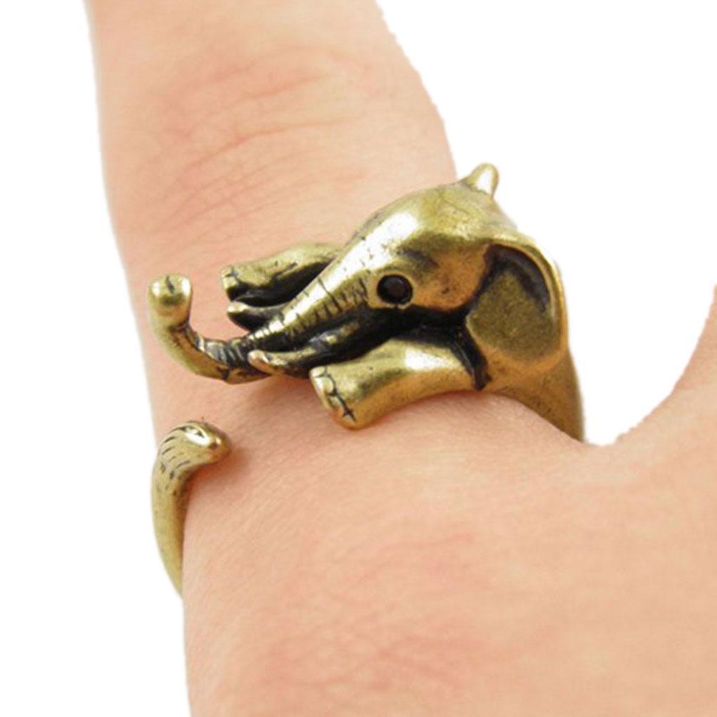 Buy Women Cartoon Elephant Rings Cute Girl Adjustable Rings Unisex Prom ...