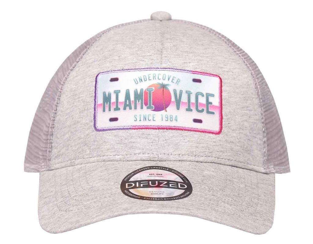 Buy Miami Vice Baseball Cap Liscence Plate Logo New Official Gray ...