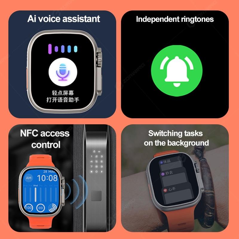 Buy 2022 Men Smart Watch 8 Ultra 49mm GPS NFC Waterproof Smartwatch for ...