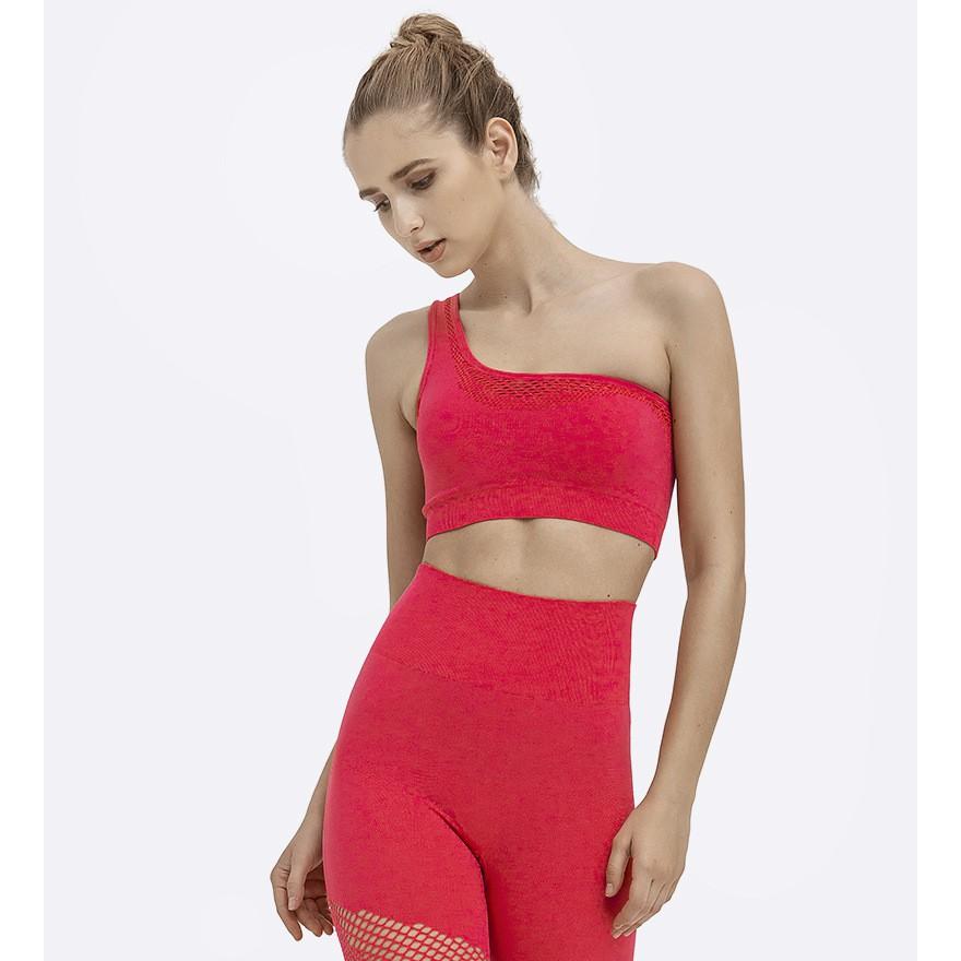 Buy Women's single shoulder strap seamless sport bra with one adjust ...