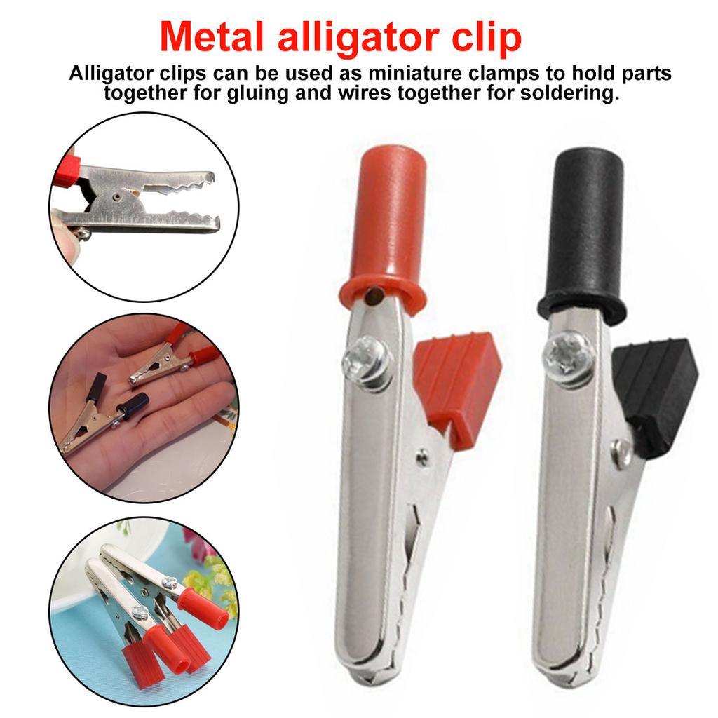 Kunststoff-Griff Test Probe Metall Alligator Clips Verdrahtung Clip ...