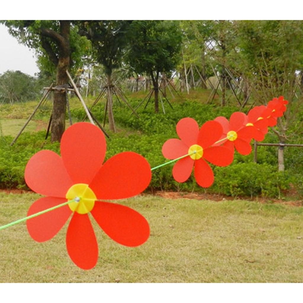 Buy 10m Fordable Flower Windmill String Whirligig Wheel Lawn Yard Decor ...