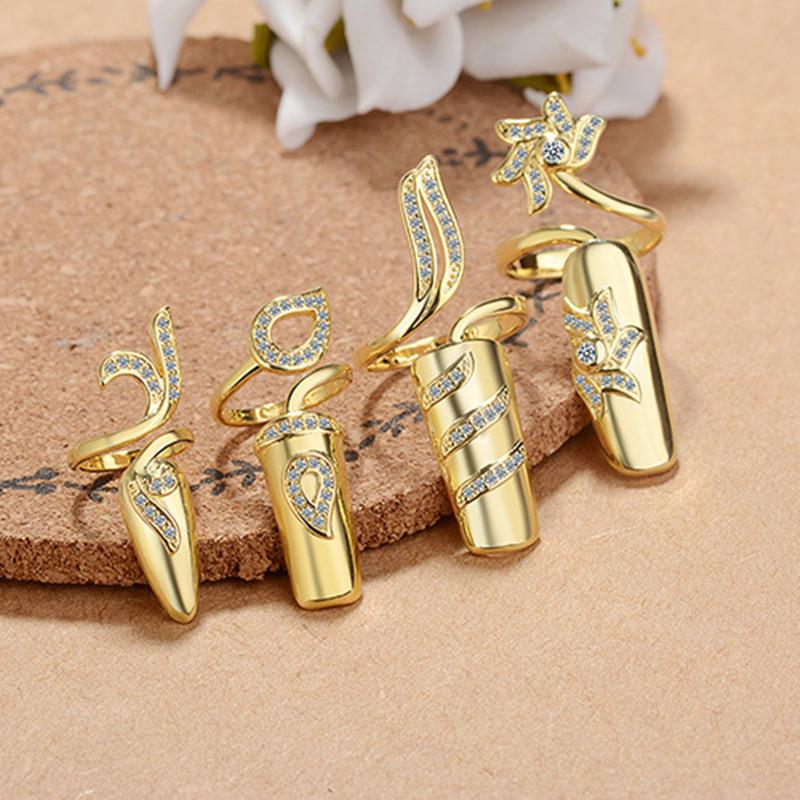 Fashion Personality Gift Women Temperament Diamond Nail Cover Jewelry ...