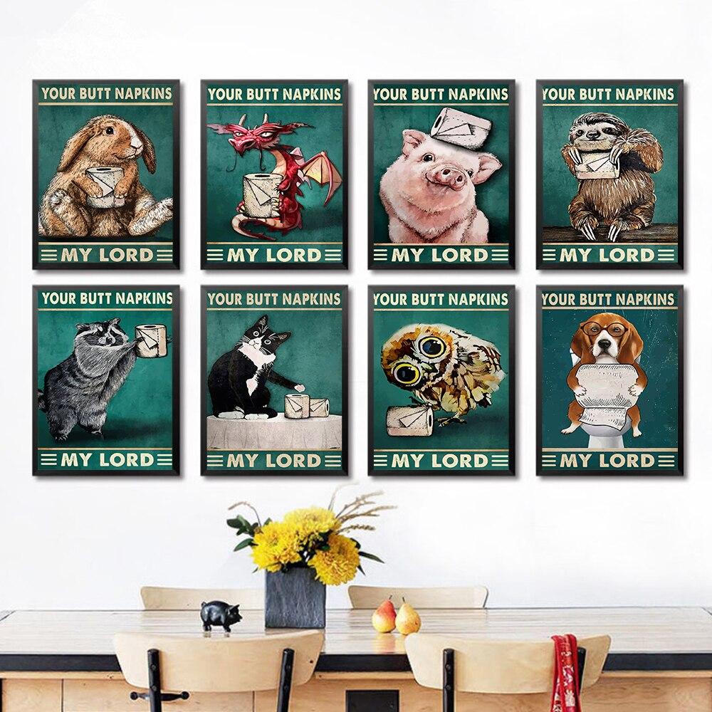 Cheap Mental Rabbit Sloth Owl Pig Poster Your Butt Napkins My Lord Art ...