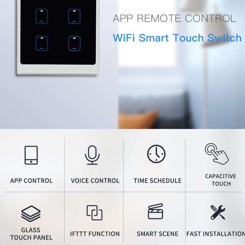 Satın alın WIFI Smart Touch Switch Voice Control APP Remote Zero Fire ...
