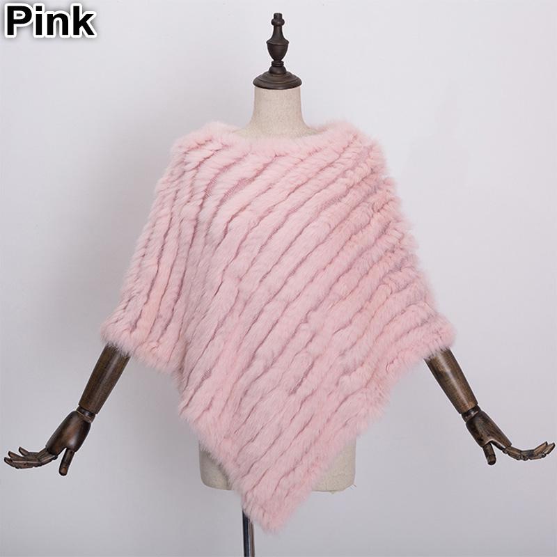 Buy Handmade Knitted Women Rabbit Fur Poncho Genuine Rabbit Fur Fashion ...