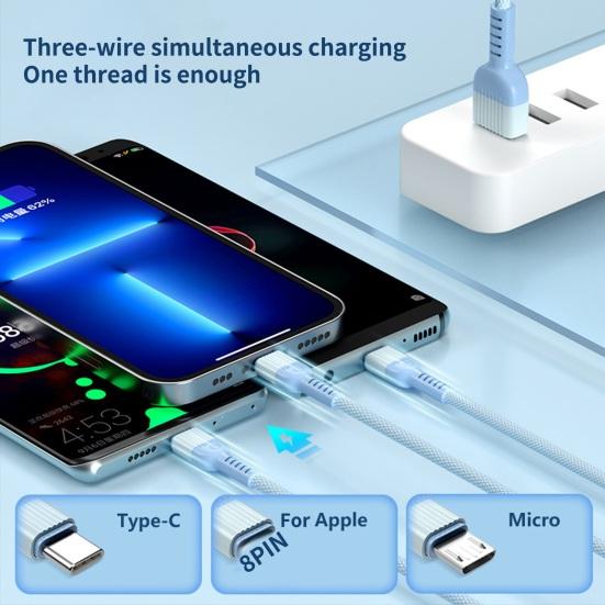 Buy Reliable Braided Portable Charging Cable One-to-three Mobile Phone ...