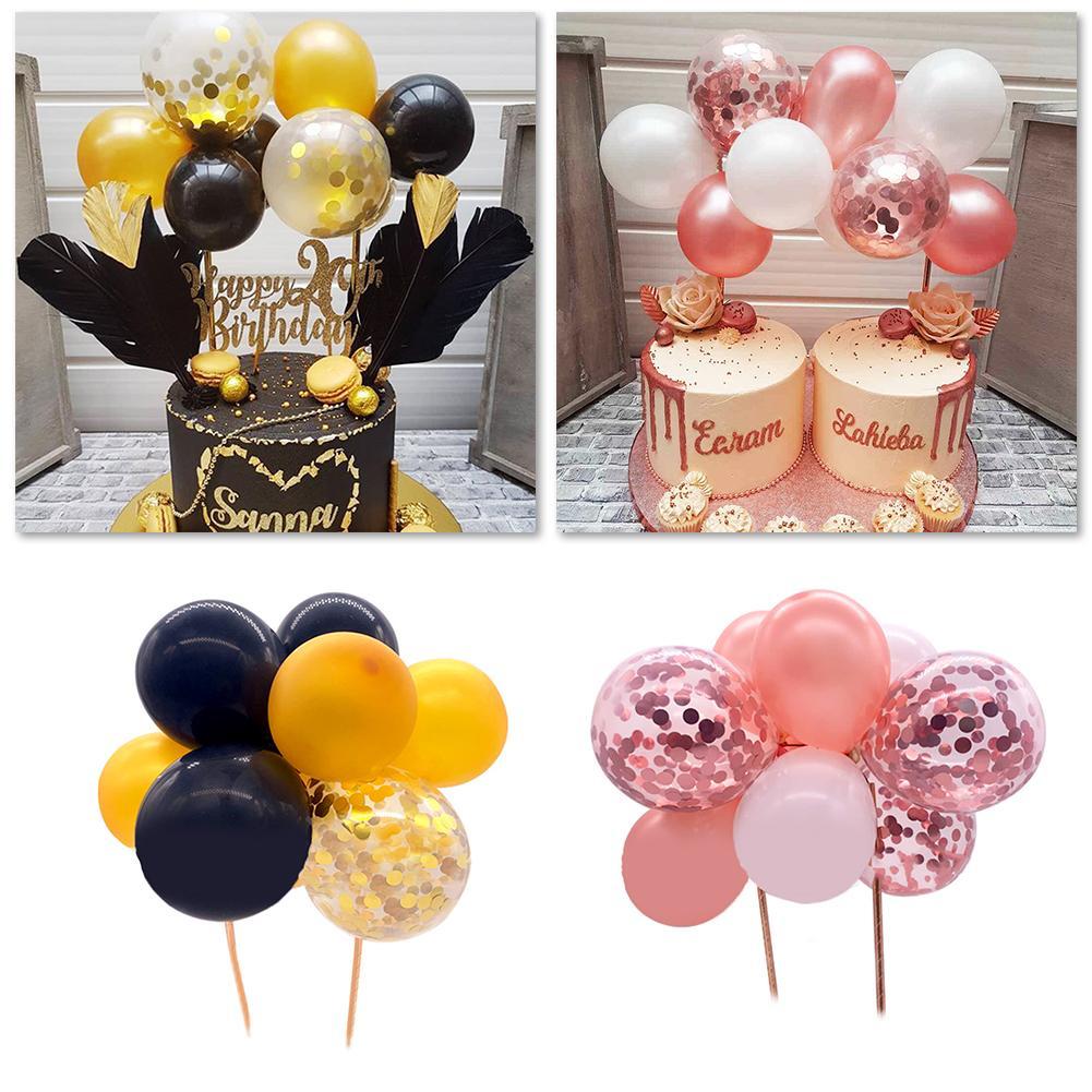 Buy 6 Colors 5 Inch Balloon Cake Topper Happy Birthday Party Decor Kids ...
