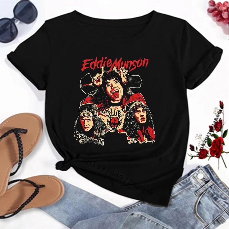 Buy Hellfire Club Women T-shirts Stranger Eddie Munson Print T Shirts ...