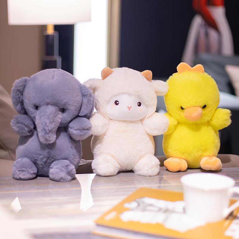 Buy Fluffy Hair Super Soft Elephant Lamb Cuddly Plushies Doll Stuffed ...