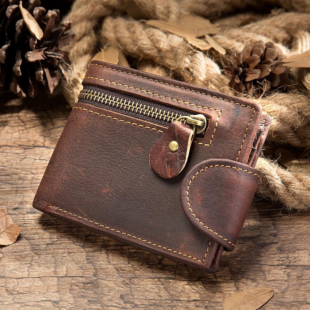 Buy Retro Old Style Genuine Leather Wallet Mens Wallets Short Card ...