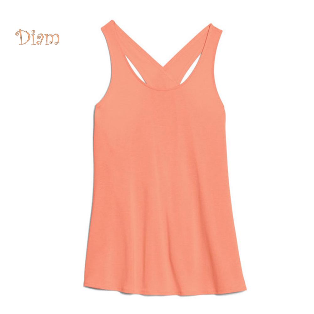 Buy Women Criss Cross Back Sleeveless Workout Sports Yoga Vest Tank Top ...