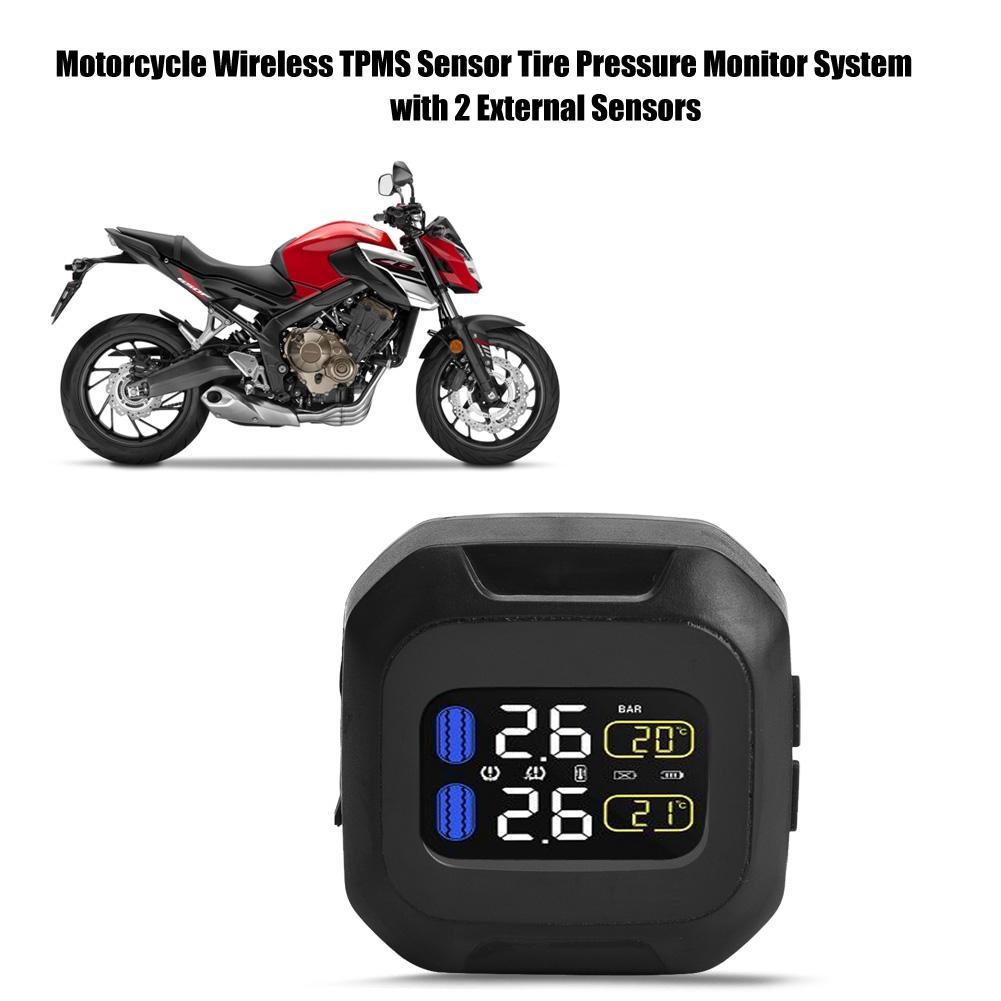 Buy Motorcycle TPMS Sensor Tire Pressure Monitor System With 2 External ...