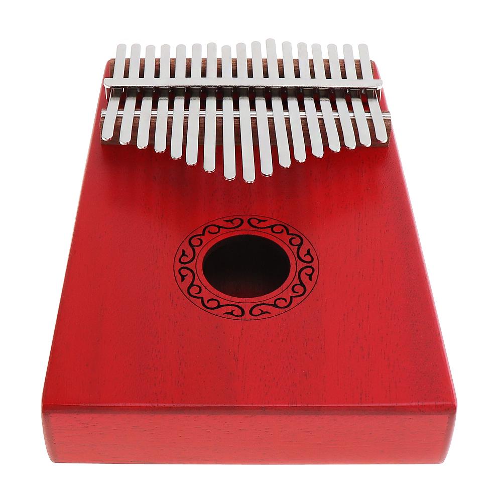 Buy 17 Key Red Kalimba Single Board Mahogany Thumb Piano Mbira Mini ...