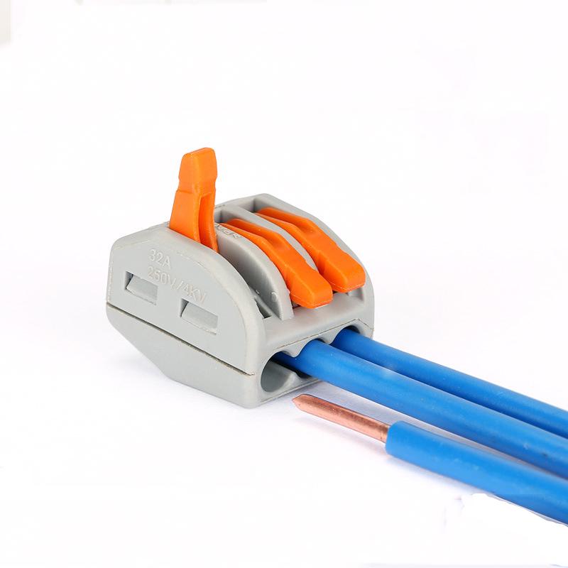 Buy 3 Way Reusable Spring Lever Terminal Block Electric Cable Connector ...