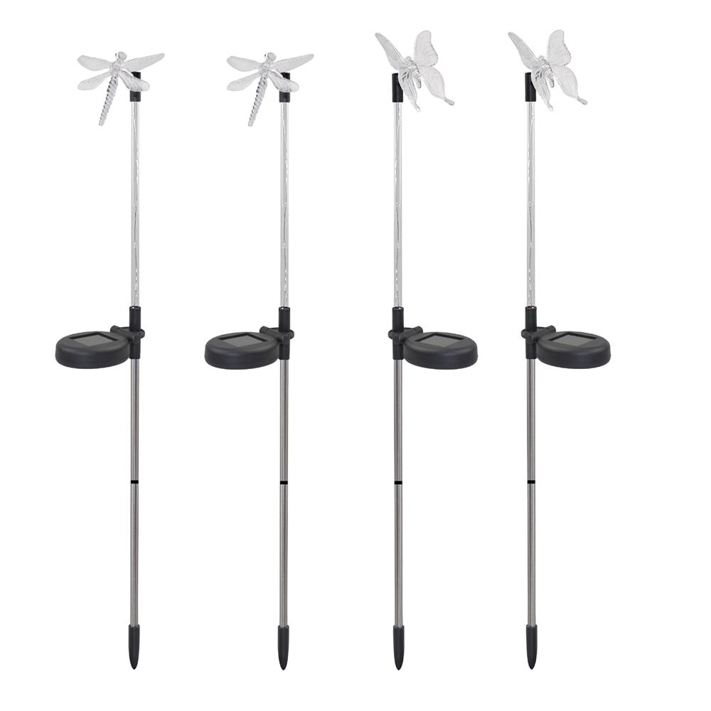 Buy 4 Pack LED Solar Garden Stake Light Color-Changing Butterfly ...