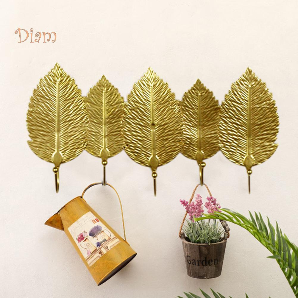 CO&LO Metal Leaf Wall Mounted Adhesive Key Coat Hat Hanger Rack ...