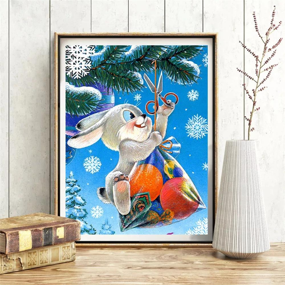 Cheap 5d Diamond Art Painting Full Square/Round Easter Rabbit Diamond ...