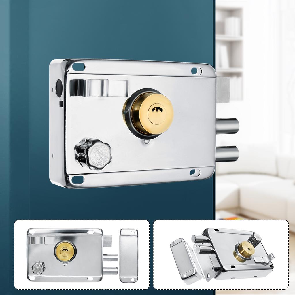 Buy Brushed Exterior Iron Door Rim Dead Lock Security Anti-Theft Brass ...