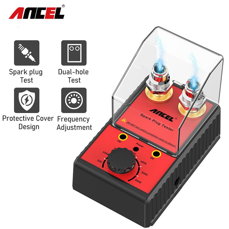 Buy Ancel Spark Plug Tester with Two Spark Plug Socket 100-240V with ...