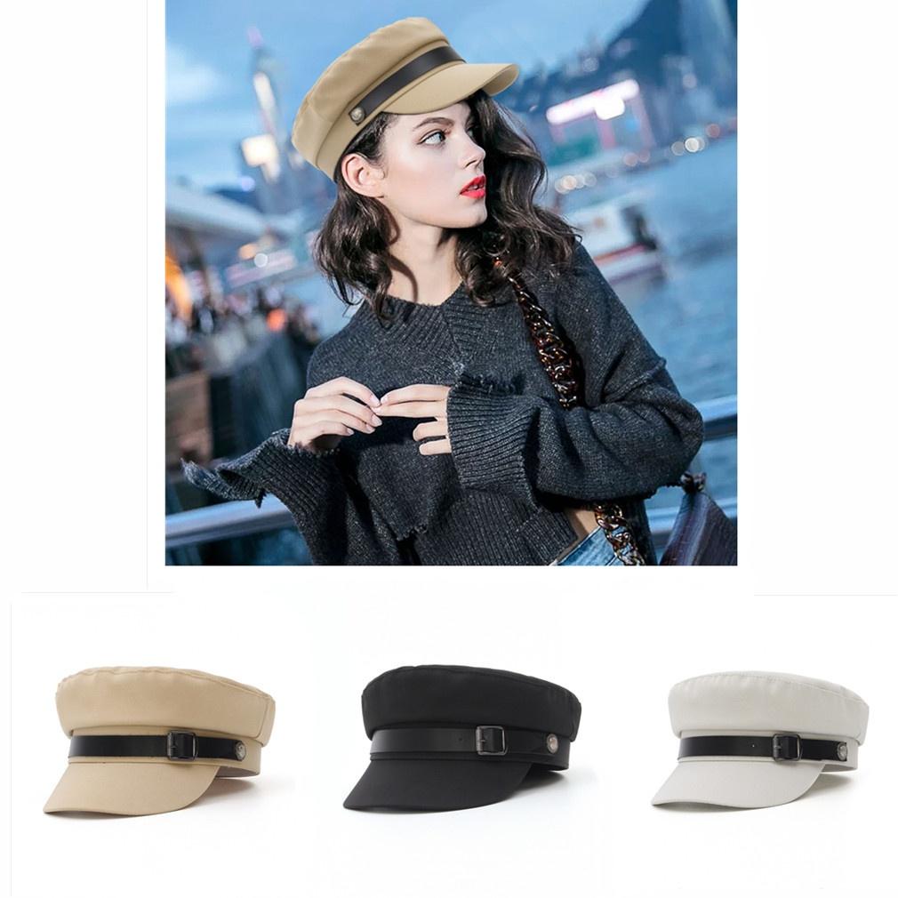 Buy Women Casual Captain Hat Spring Autumn Navy Cap Cotton Military Cap ...