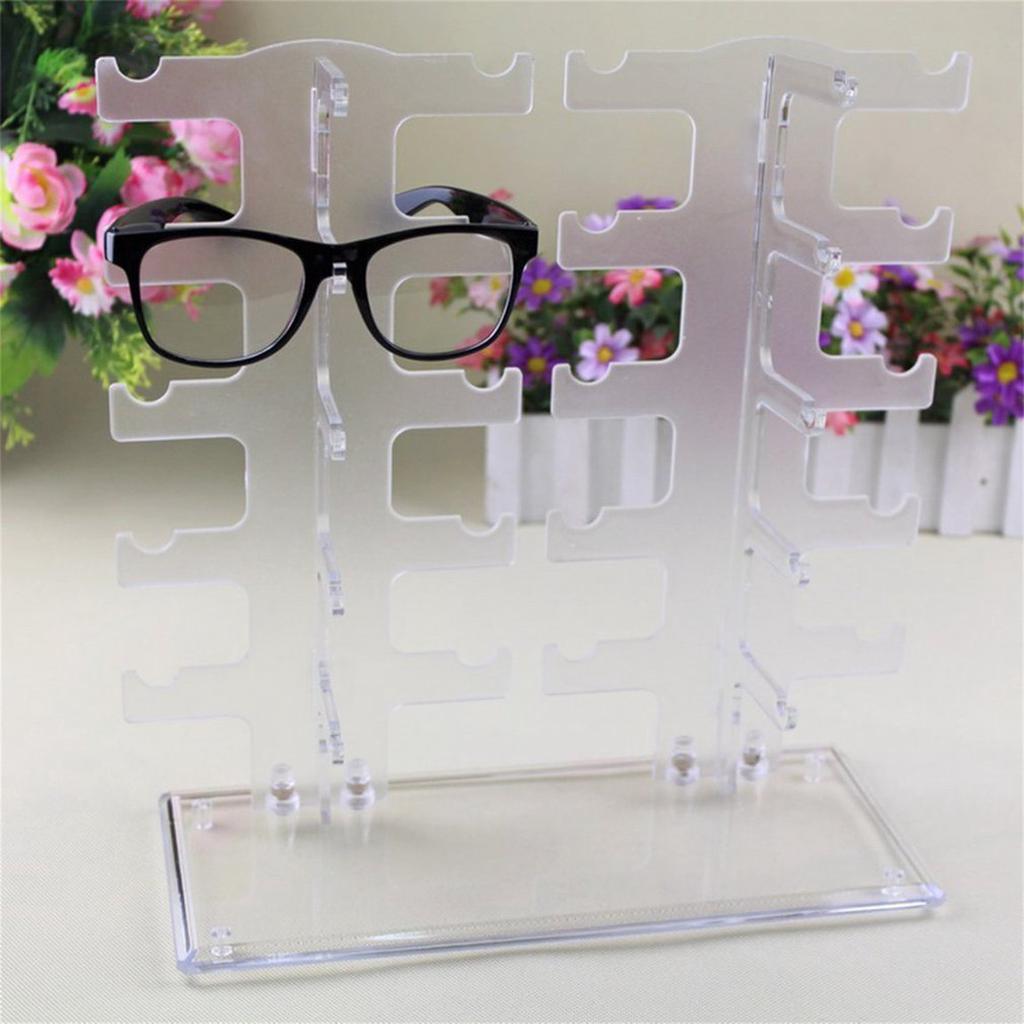 2 Row 10 Pairs Sunglasses Glasses Rack Holder Frame Display Stand ...