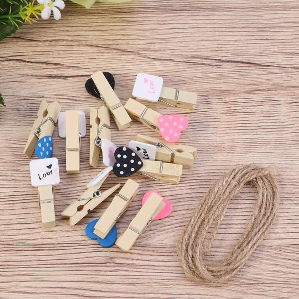 Buy 24pcs Mixed Lovely Wooden Lightweight Pin Clips Craft Clips Painted ...